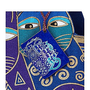 Large Indigo Blue Cats Cutout Shoulder Tote