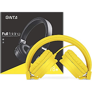 ONTA Kids Headphones for Boys Girls - Child Student Headset Wired plug Toddler Earphones School Teen on Ear for Ipad | Computer | Smart phone | Amazon Fire Tablet | Laptop | Plane Travel | Game,yellow