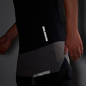 Salomon mens Tee T Shirt, Deep Black, Medium US