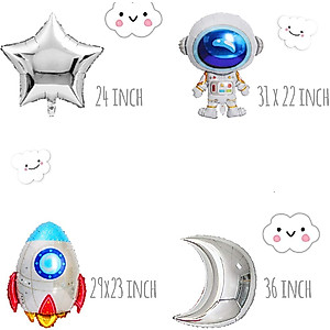 JeVenis Blast off Birthday Decoration Space Party Decoration Rocket Balloons for Space Theme Baby Shower