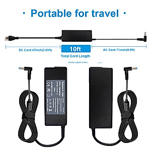 90W 19.5V 4.62A AC Adapter Laptop Charger for HP Spectre X360 13 15, Envy Touchsmart Sleekbook 15 17 M6 M7 Series,Pavilion 11 14 15 17 741727-001 740015-001 854117-850 TPN-DA11 TPN-CA13 Power Supply