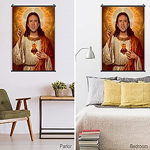Jesus Poster Hd Canvas Hanging Paintings Nicolas Decorative Wall Scroll Poster for Home Office Bedroom Decoration 16x24 in