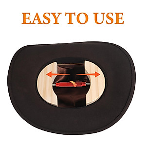 Frijpack Cowboy Hat Stretcher for Fitted Hat Wooden Hat Extender Adjustable Turn Bucket Fedora Hats Shaper
