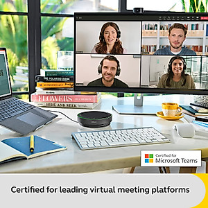 Jabra Speak2 75 Wireless Bluetooth Speakerphone – Portable Conference Speaker with 4 Noise-Cancelling Mics, 65mm Full-Range Speakers & Super-Wideband Audio - Certified Microsoft Teams Speaker – Black