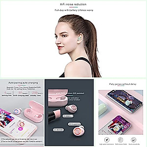 Foyumese Earphone Blue Tooth Wireless Earbud Bluetooth Headphone for iPhone Android with Microphone, Smart Matching Noise Canceling Touch Control Portable Sport Wireless Earphone Bluetooth (Black)