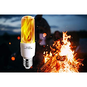 HoogaLife LED Flame Effect Light Bulbs - E26 LED Bulb with Gravity Sensor Flame Night Bulb for Holiday Gifts Home Hotel Bar Party Decoration (2 Pack)