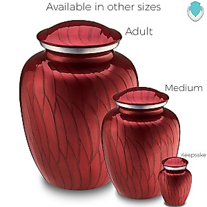 GetUrns Keepsake Embrace Tree of Life Cremation Urn with Custom Engraving (Pearl Candy Red)