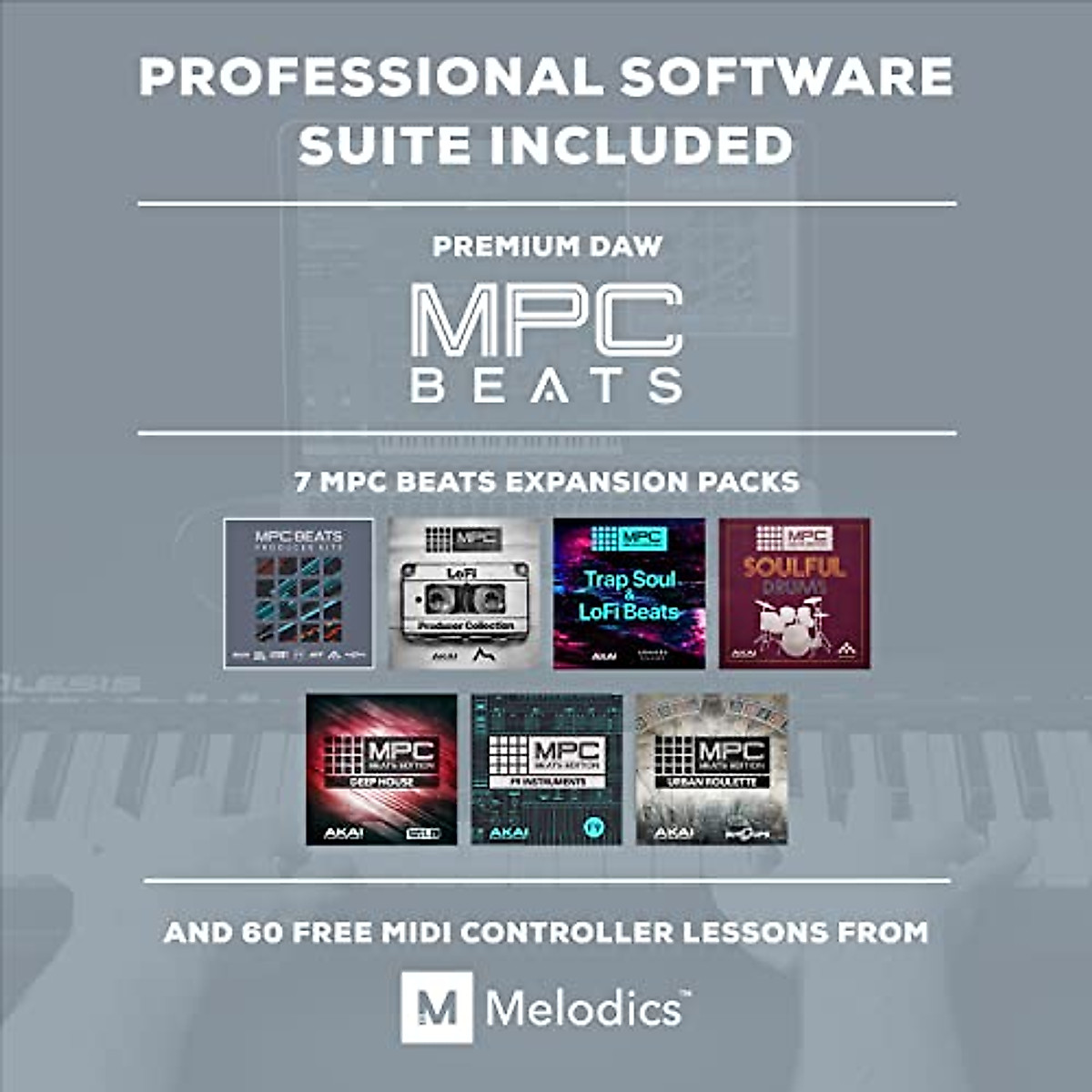 Alesis Q49 MKII - 49 Key USB MIDI Keyboard Controller with Full Size Velocity Sensitive Synth Action Keys and Music Production Software Included