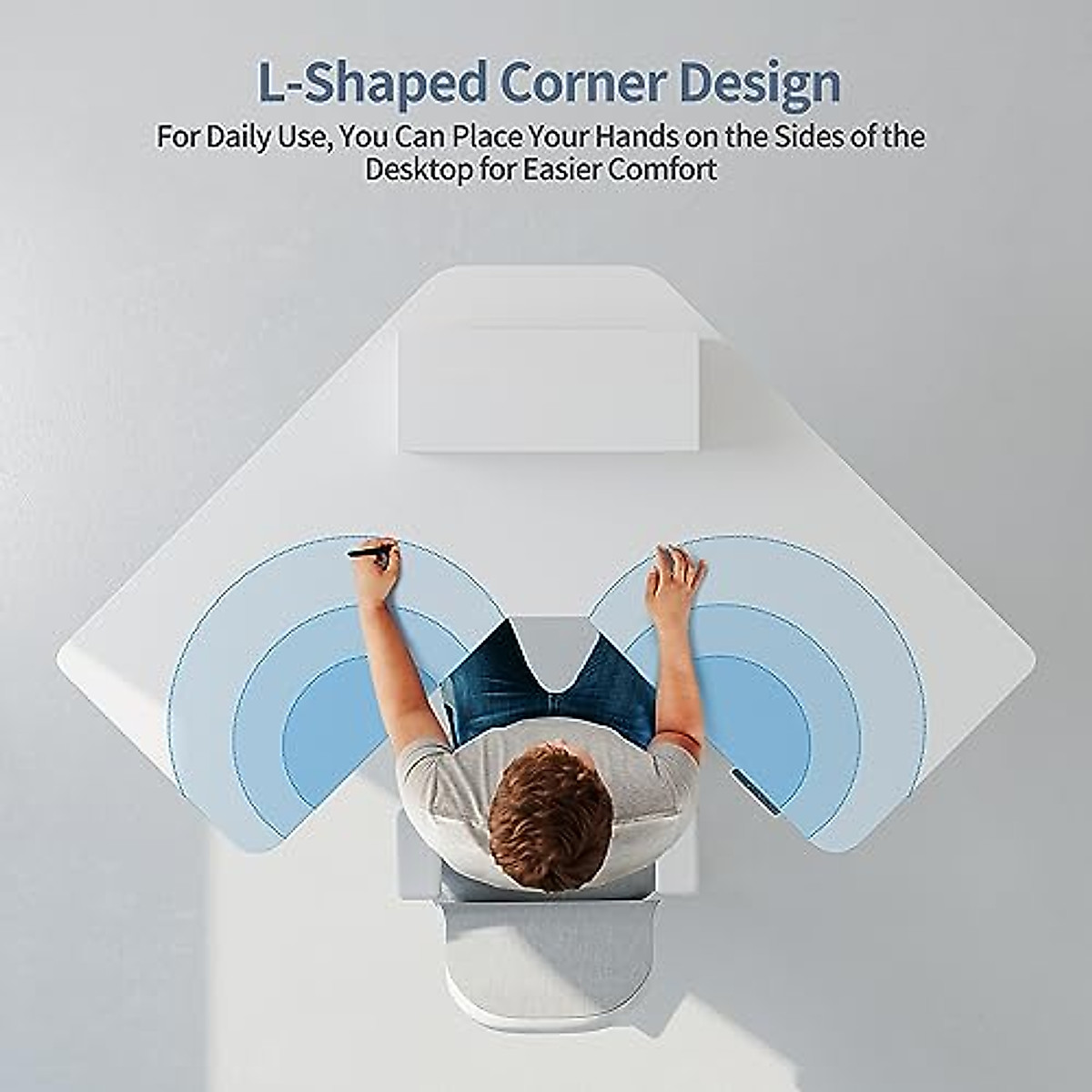 BANTI L-Shaped Electric Standing Desk, 48 Inch Adjustable Height Stand Up Desk with Monitor Stand, Sit Stand Home Office Desk with White Top