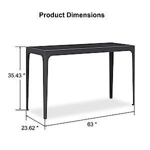 PURPLE LEAF Bar Height Table Outdoor Dining Coffee Kitchen Breakfast Long Desk Metal Heavy Duty Furniture Bistro Accent Balcony Patio Bar Table