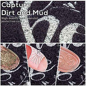 RORA PVC Outdoor Indoor Welcome Doormat Black White Buffalo Check Rugs Home Sweet Home Plaid Rug Rubber Backing Non-Slip Entryway Rugs Shoes Mat Scraper Carpet for Garage Patio Garden(18"x30")