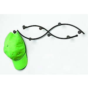 Spectrum Diversified Sweep Wall-Mount, 8-Hook Double Entryway, Closet Bathroom & Kitchen Storage, Home Decor Hat & Coat Rack for Organization, Black