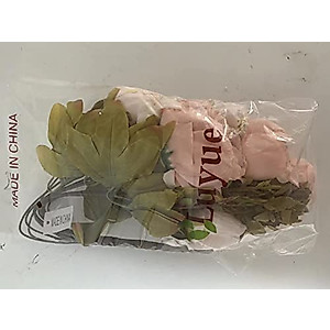 Luyue Vintage Artificial Peony Silk Flowers Bouquet Home Wedding Decoration -Light Pink