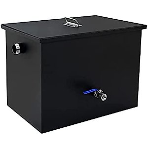8-70 LBS Side Inlet Commercial Grease Trap, 7-stage Filtration 6 Gallons Per Minute Grease Trap Waste Water Oil-water Separator For Restaurant,Cafe,Canteen,Kitchen Under Sink,30 LB
