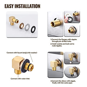 2PCS Installation Kit Commercial Faucet, iVIGA Wall Mounting Faucets Installation kit Replacement 1/2" NPT, Back Splash Mount Set Connector Adapter for Stainless Steel Commercial Prep & Utility Sink