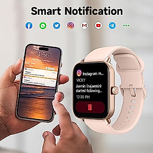 Faweio Smart Watch, Bluetooth 5.3 Answer/Make Call, Alexa Built in, 1.8" Fitness Tracker with Heart Rate SpO2 Sleep Monitor, Smart Watches for Men Women iPhone Android Compatible IP68 Waterproof
