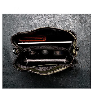 JIUFENG Top Handle Satchel Handbag Crossbody Bucket Bag for Women, Leather Purses for Women, Women's Tote Bag (Brown)