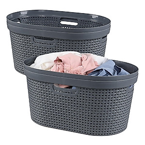 Tstorage 42 L Plastic Laundry Basket, Plastic Dirty Clothes Hampers, 4 Packs