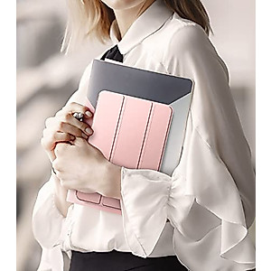 MoKo Case Fits All-New Amazon Kindle Fire HD 8 & 8 Plus Tablet(12th Generation/10th Generation, 2022/2020 Release) 8",Trifold Stand Cover with Translucent Backshell with Auto Wake/Sleep,Rose Gold