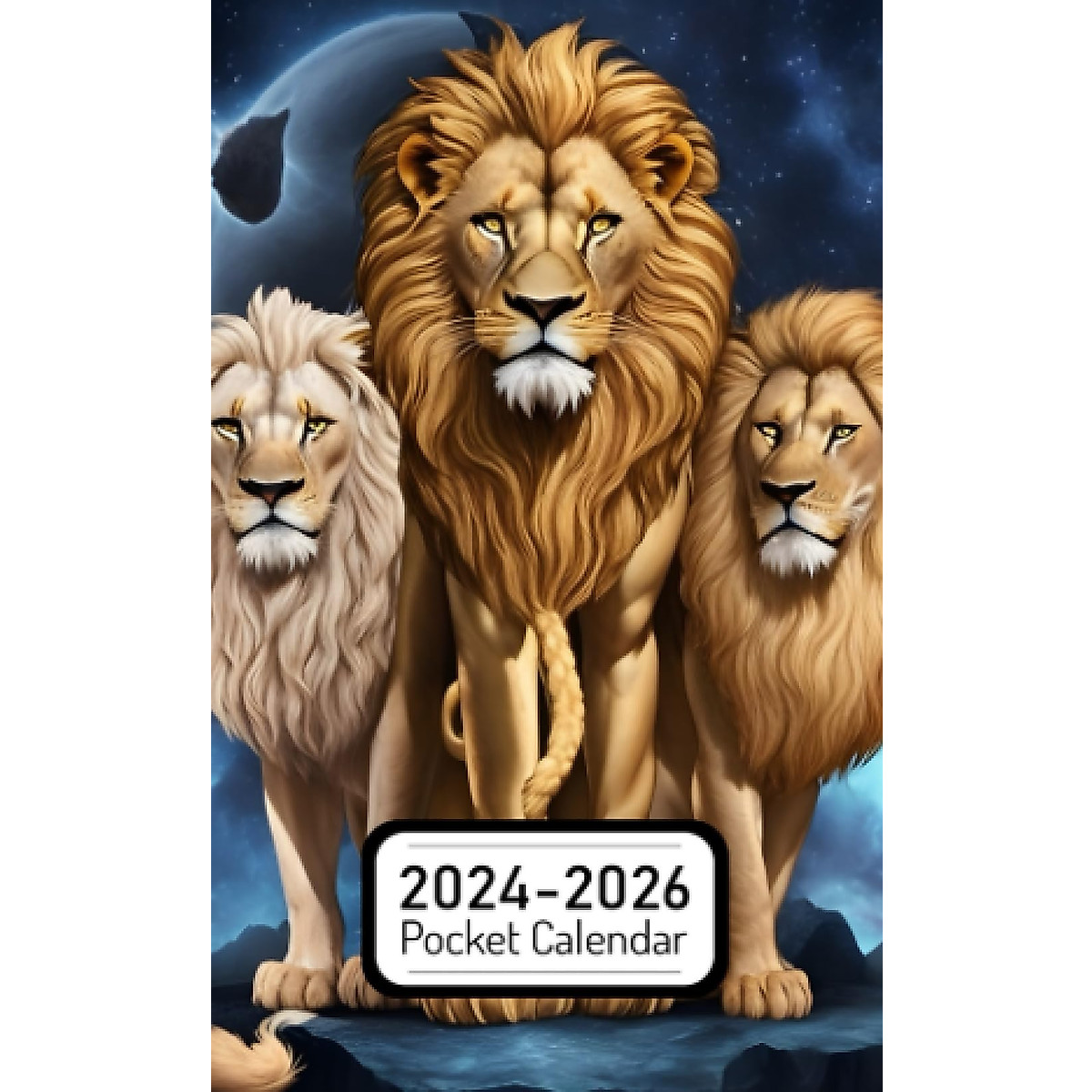 Pocket Calendar 2024-2026: Two-Year Monthly Planner for Purse , 36 Months from January 2024 to December 2026 | Leo sign | Lion Nemean | Apollo