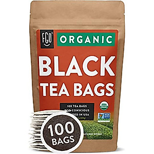 Organic Black Tea Bags | 100 Tea Bags | Eco-Conscious Tea Bags in Kraft Bag | Raw from China | by FGO