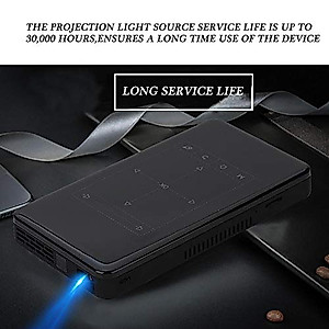 Smart Pocket Mini Projector,ASHATA 2.4G WiFi 4k HD Projector Support Bluetooth 4.0 Android6.0 OS USB TF Card for Home Cinema,Wireless Phone Connection for Movies, Presentations,Gaming,Phone(Black)