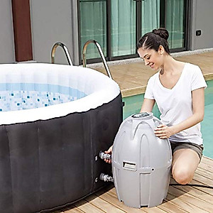 Coleman 13804-BW SaluSpa 4 Person Portable Inflatable Outdoor Round Hot Tub Spa with 60 Air Jets, Tub Cover, Pump, Chemical Floater and 3 Type VI Replacement Filter Cartridges, Black