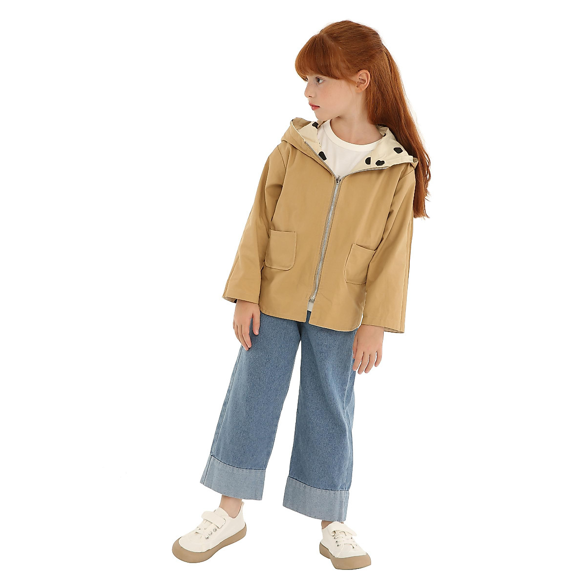 Mud Kingdom Baby Girls Reversable Jacket with Hood Cute Dots Outerwear Pink 12-18 Months