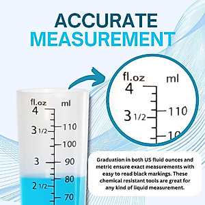 ACCUPOUR 4oz (110 mL) Graduated Cylinder, and 16oz (500 ml) Measuring Pitcher- Heat Resistant & Chemical Resistant, Great for Chemicals, Oil, Pool and Lawn, Home Brew - Ounce (oz) and Milliliter (mL)