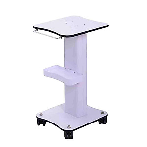 JF-XUAN Cart Multifunction Portable Hand Trucks Recycling Vehicles,Serving Trolley Cart All Steel Column Abs Plastic with Lock Rubber Wheel Easy to Clean Beauty Salon, Load Capacity 80 Kg,38.5x35x69