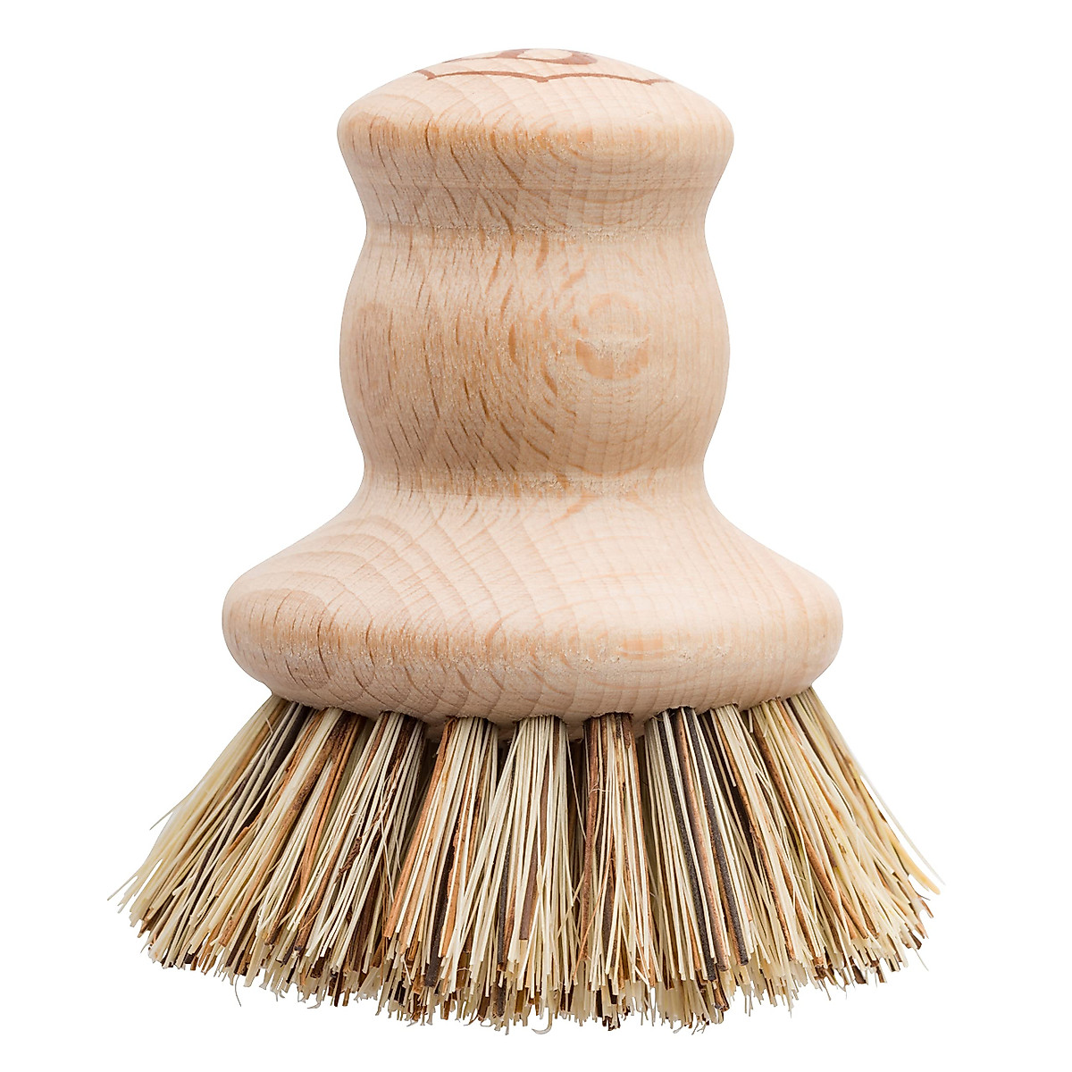Redecker Pot Brush with Union Fiber Bristles, 2-1/2-inch Diameter, Brown Beechwood Handle, Made in Germany