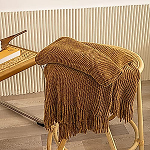 lifein Throw Blanket for Couch - Soft Boho Throw Blanket, Cozy Knit Small Lightweight Blankets & Throws for Bed,Chair,Sofa,Living Room,Home Decor(50 * 60 inches)