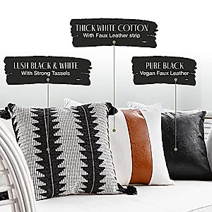 Boho Throw Pillow Covers - Bundle of 7 Decorative Farmhouse Pillow Cases for Living Room - Aztec Toss Pillow Covers 18x18 for Couch Sofa Bed