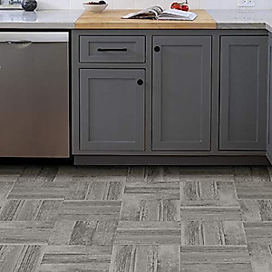 FloorPops FP3292 Vanleer Peel & Stick Floor Tiles, Grey