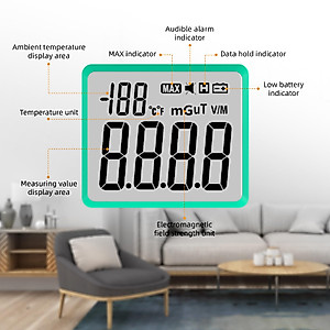 Mastfuyi EMF Meter, Electromagnetic Radiation Detector, Digital LCD EMF Detector, EMF Tester for Ghost Hunting, Home, Office, Outdoor, Indicator Lights, Audible Alert
