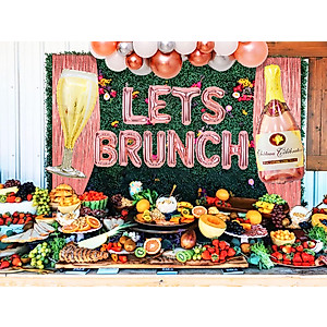 LaVenty 43 PCS Lets Brunch Decoration Brunch and Bubbly Bridal Shower Decoration Lets Brunch Sign Banner Floral Bridal Shower Decoration
