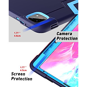 iPad Pro 12.9" Case 2022 2021 2020 2018,AICase Heavy Duty Hybrid Shockproof Hard Cover Rubber Stand with Screen Protector+Stytus for Apple iPad Pro 12.9-inch (6th,5th, 4th & 3rd Gen)