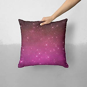 iiRov Pink and Burgundy Sparkling Orbs - Custom Decorative Home Decor Indoor or Outdoor Throw Pillow Cover for Sofa, Bed or Couch Cushion (Pillow CASE Cover ONLY)