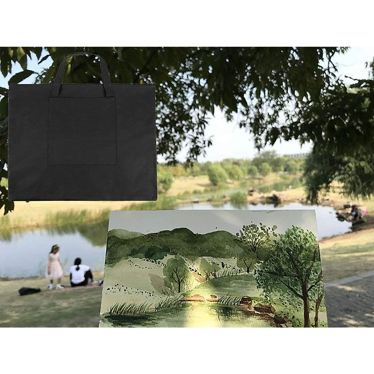 A2 Painting Drawing Board Storage Bag Waterproof Art Carry Tote Bag Canvas Art Portfolio Case Large File Folder Handbag