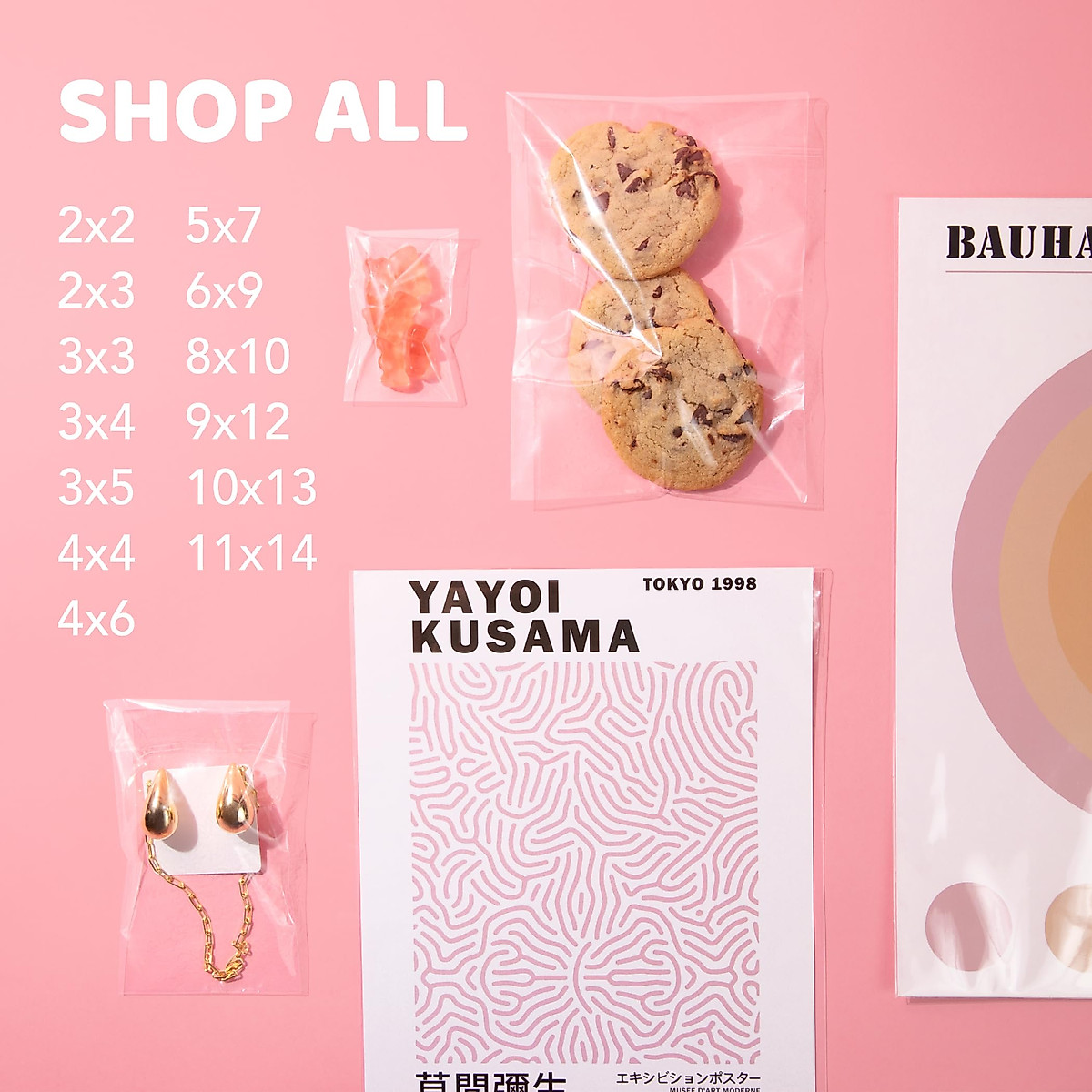 Pack It Chic - 10” X 13” (200 Pack) Clear Resealable Cello Bags - Fits 10X13 Prints, Photos, Documents - Self Seal