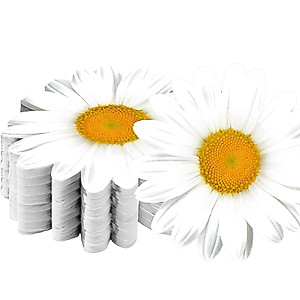 Kosiz 100 Pieces Daisy Floral Napkin Daisy Flower Shaped Luncheon Napkins Disposable daisy Napkins for Garden Bridal Shower Party Supplies Birthday Cocktail Dinner Wedding Decoration Tableware