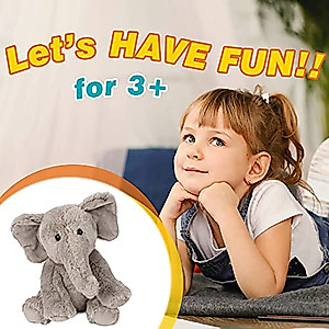 Easfan Elephant Stuffed Animal Adorable Cuddly Soft Plush Toy Adorable Room Decoration Elephant Stuff Birthday Holiday for Kids Boys Girls Gray, 10''