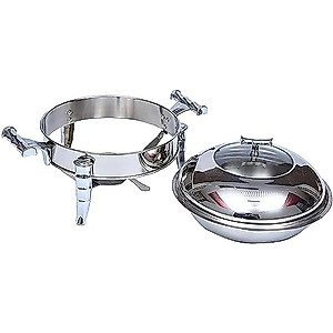 Stainless Steel Chafing Dish Fuel Holders, Round Catering Buffet Warming Container Server Tray, with Food Pan and Lid, for Party or Banquet