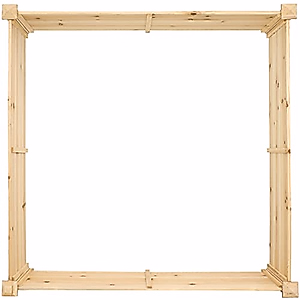 Sunnydaze Outdoor Square Wood Raised Garden Bed - 48-Inch Square - Elevated Planter Box for Flower, Vegetable, and Herb Gardening - Perfect for Garden or Yard