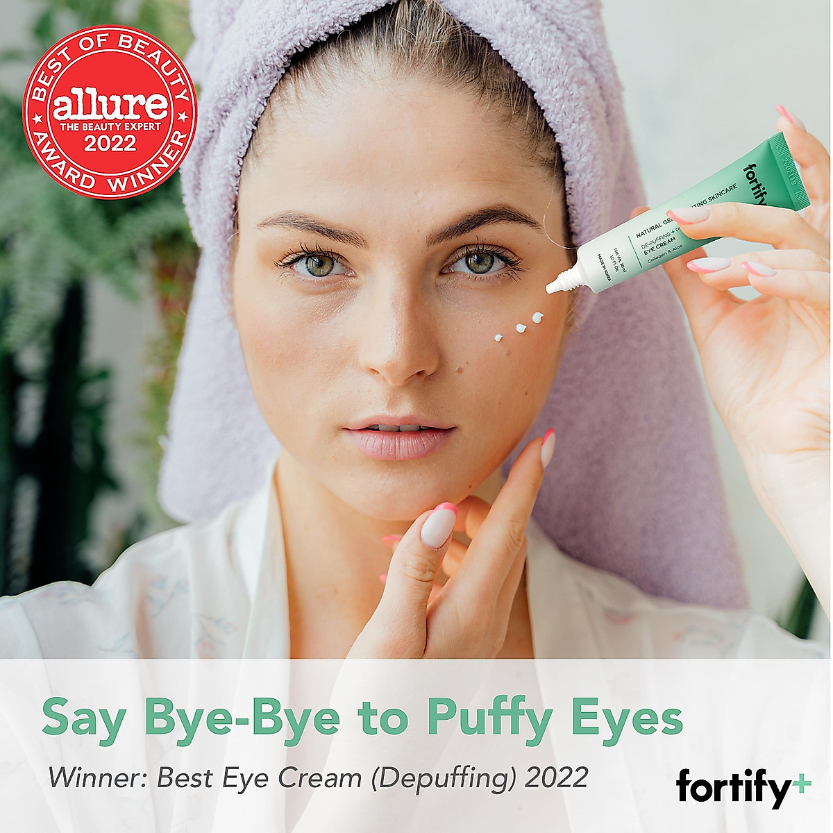 Fortify 9-in-1 Natural Skincare - Eye Cream - De-Puffing + Protecting | Helps Protect, Hydrate, & Refresh | Clean Beauty | Made in Korea - 30ML