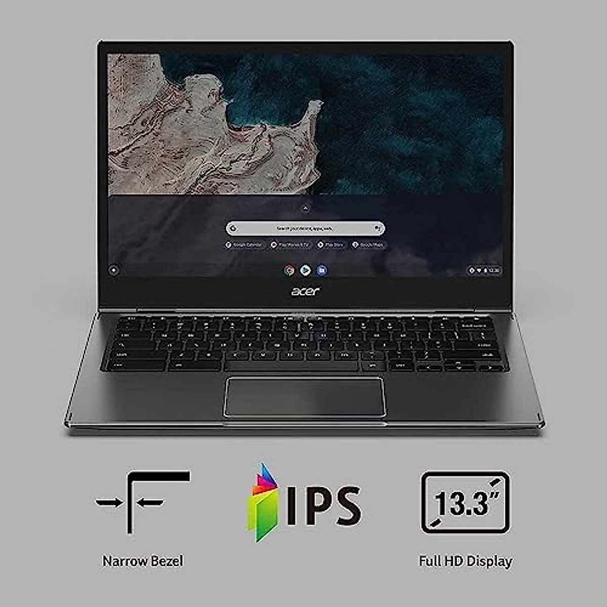 acer Chromebook Spin 513 2-in-1 Convertible Laptop, 8-Core Qualcomm Snapdragon 7c, 13.3" FHD IPS Touchscreen Display, 4GB RAM, 64GB eMMC, Student & Business, WiFi, Backlit KB, Chrome OS