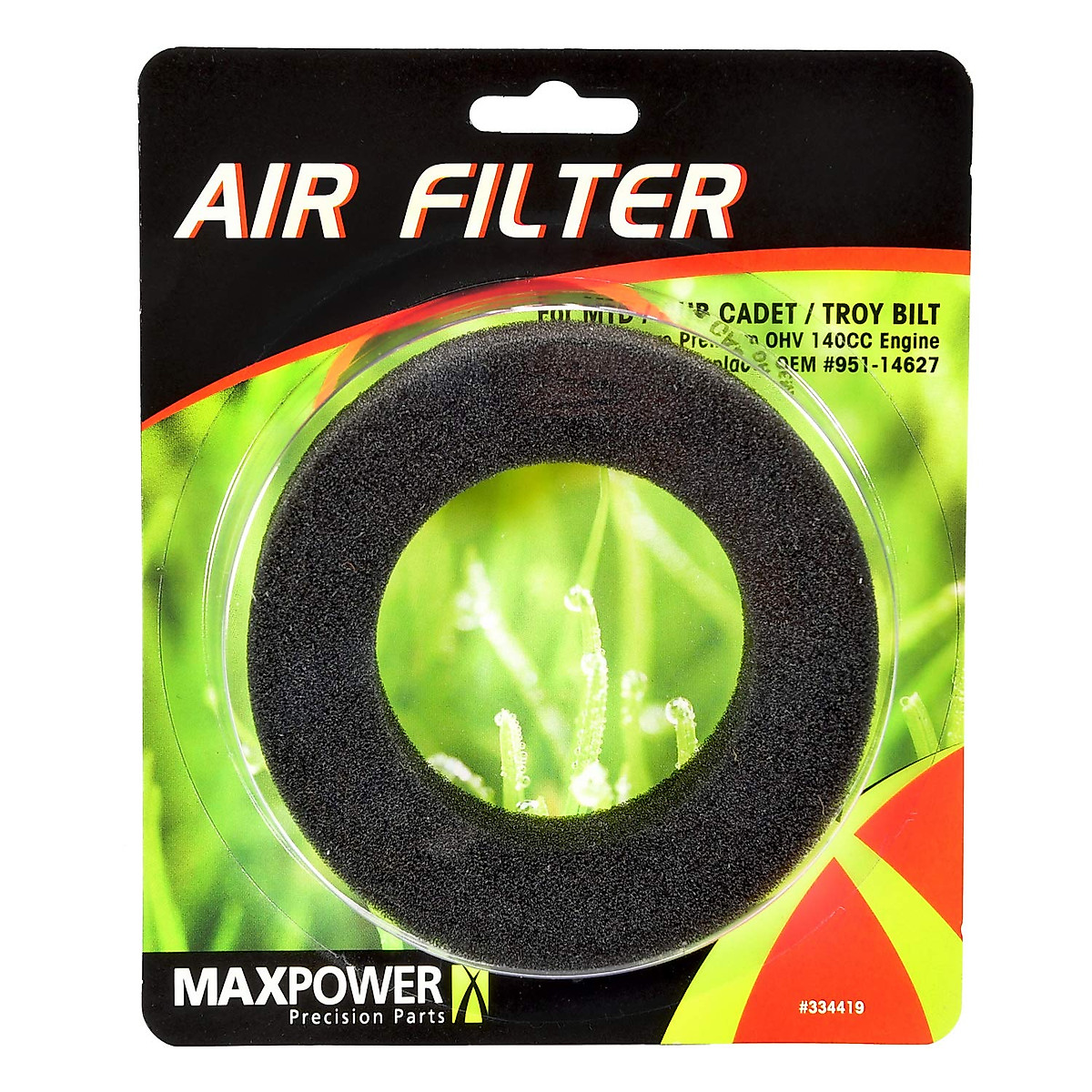 MaxPower 334419 Air Filter for MTD, Cub Cadet, Troy-Bilt Mowers Replaces OEM #951-14627, 751-14627, Black