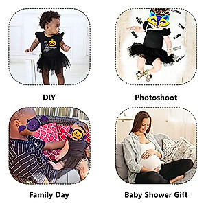 SOBOWO Black Tutu Dress Baby Black Dress for Baby Girl Black Infant Dress Baby Girl Ruffle Sleeve Romper Dress Newborn Tutu Dress Onsies Headband Holiday Outfits(0-3 Months, Black)