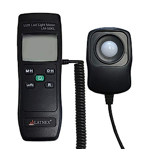 LATNEX Light Meter LM-50KL Measures Lux/Fc - LED/Fluorescent, Industrial, Household, and Photography - Calibration Certificate Included