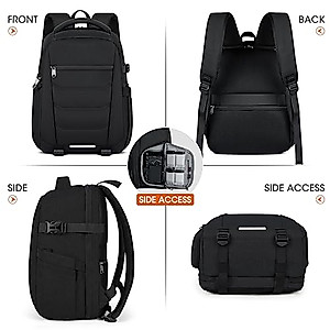 SDYSM Camera Bag Professional Camera Backpack for DSLR SLR Mirrorless Camera Waterproof Camera Laptop Backpack 15.6 Inch with Rain Cover Anti Theft Travel Camera Case Large Capacity Photography Black